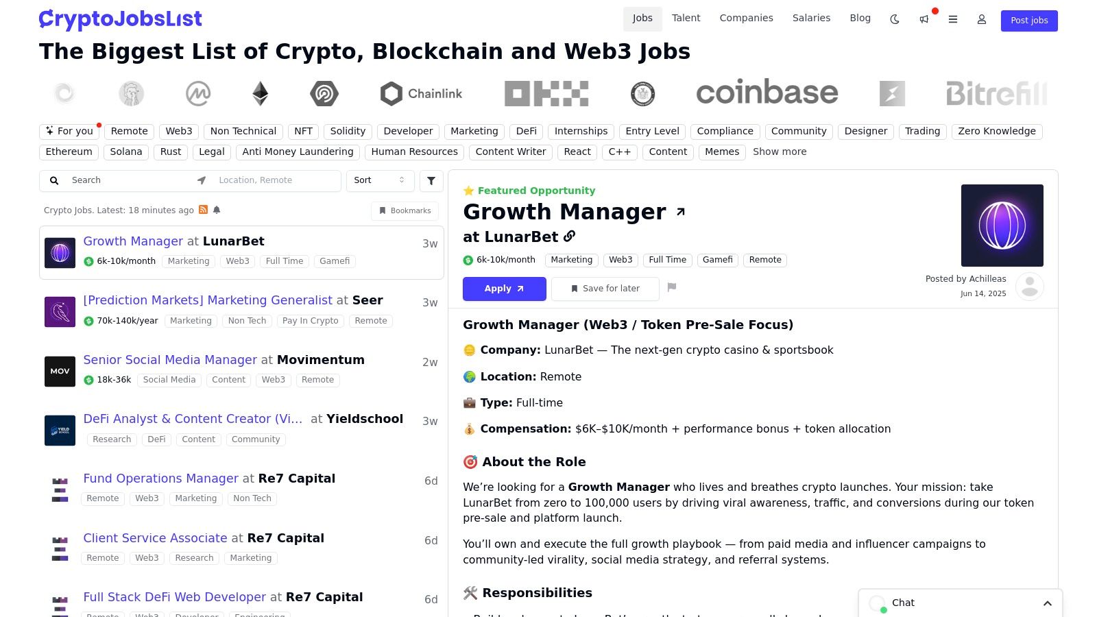 7 Best Sources for Entry Level Crypto Jobs in 2025 - The Crypto Recruiters