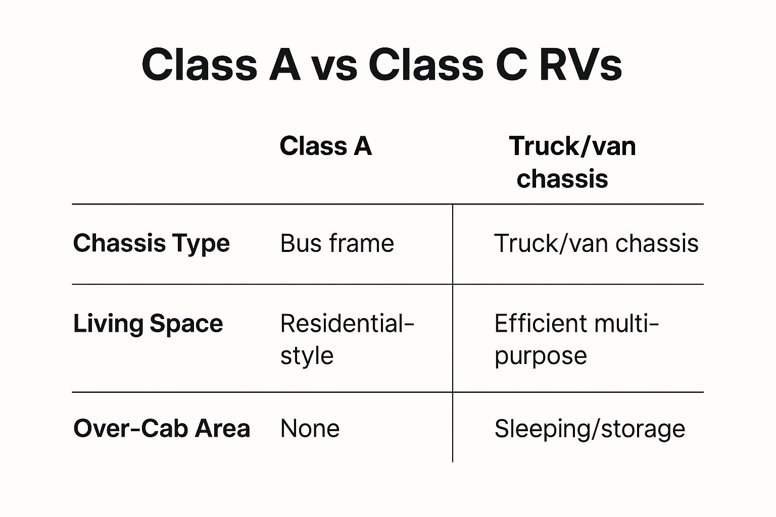 Class A vs Class C RVs: Choosing Your Motorhome - Searchshop RV