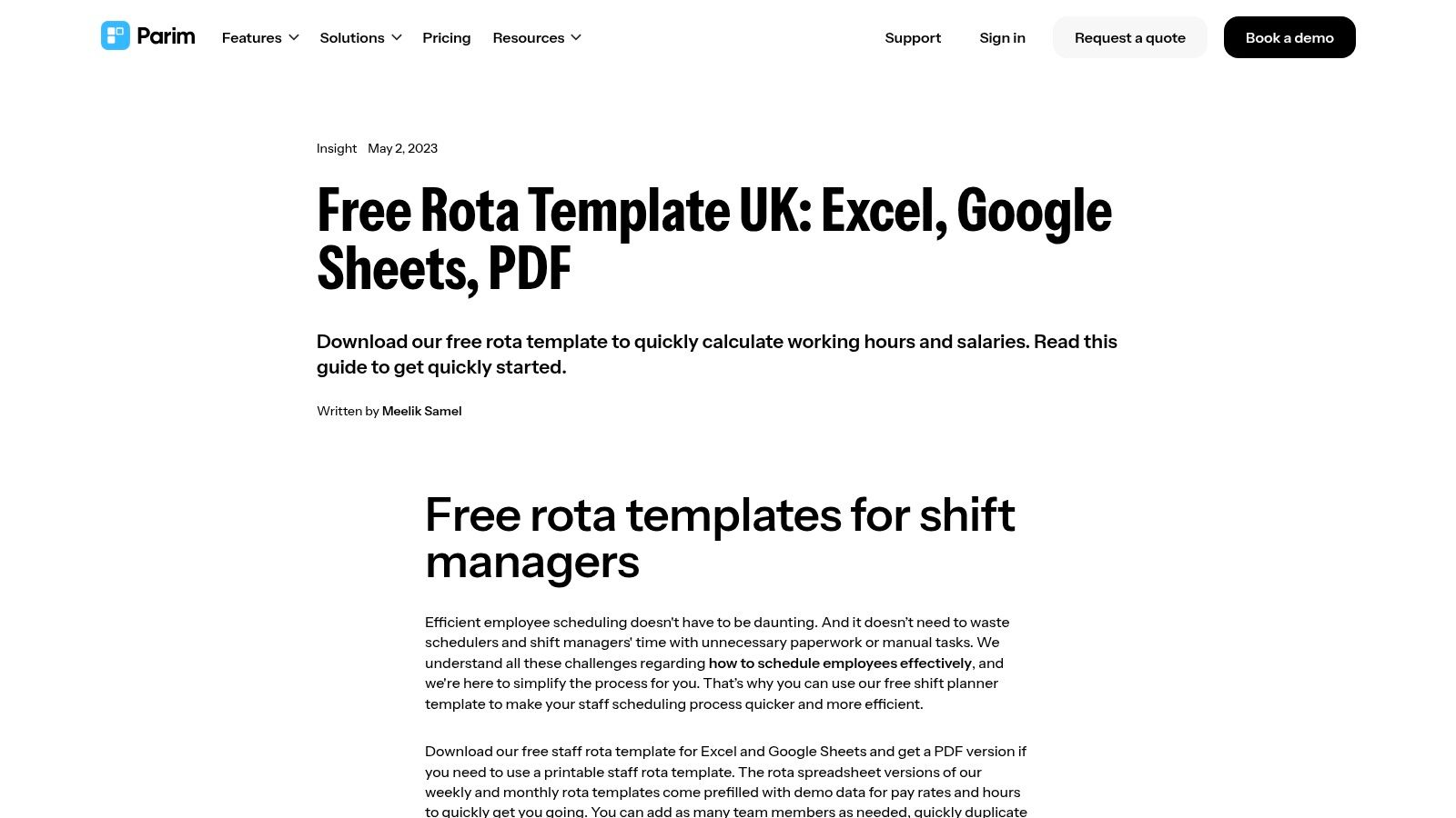 Best Rota Template for Workforce Planning & Staff Scheduling 2025