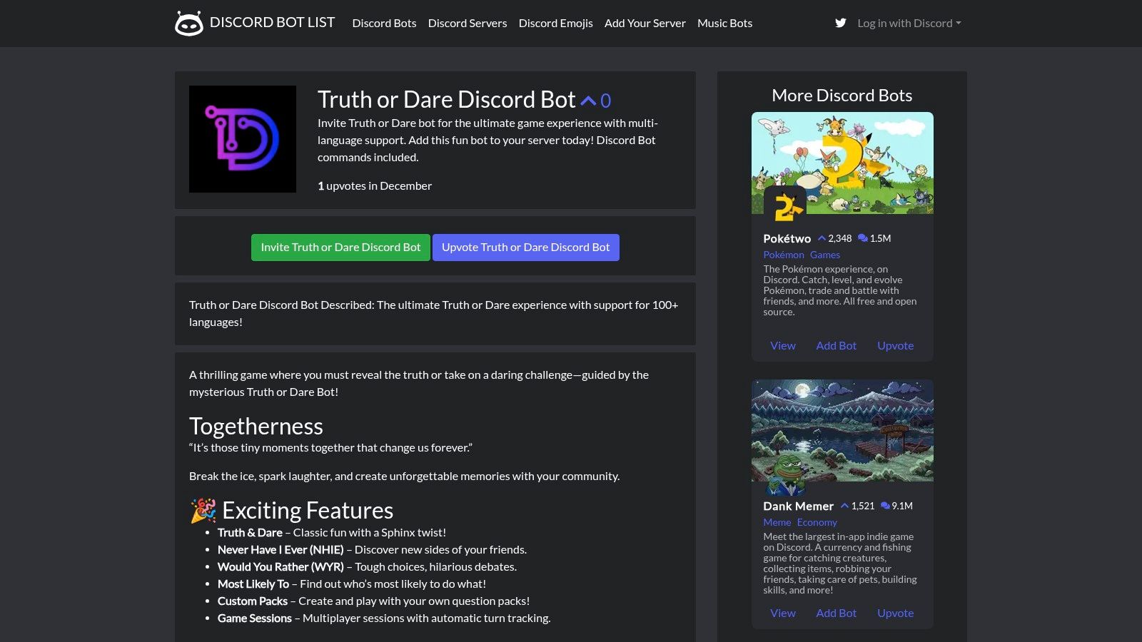 7 Truth or dare bot discord You Should Know