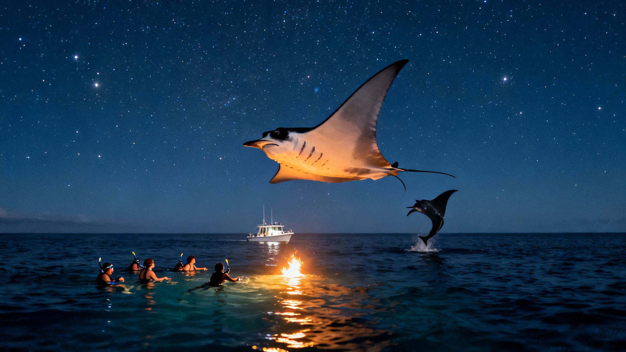 Manta Rays Big Island: manta rays big island Night Snorkel Guide