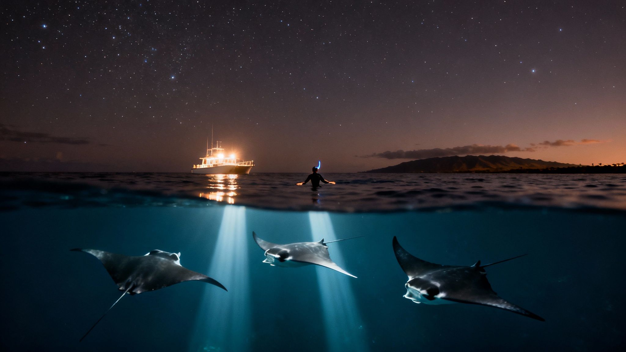 Manta Ray Night Snorkel Kona: Kona’s Night Swim – Manta Ray Night ...