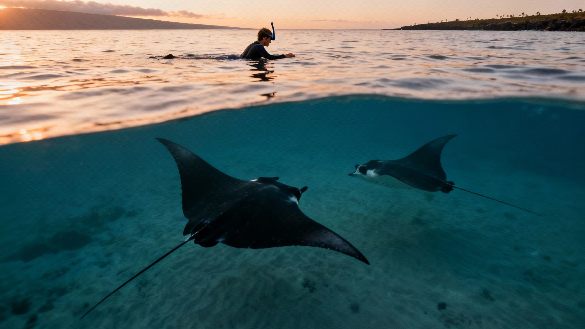Swim with manta rays big island: Kona Night Snorkel Guide