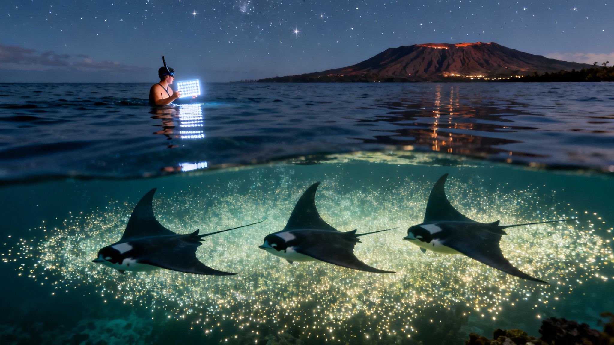 Swim With Manta Rays Kona An Unforgettable Night Snorkel Guide