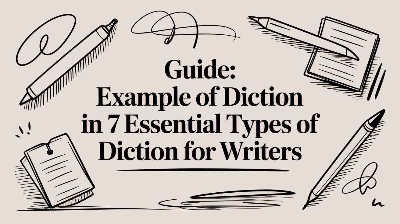 Guide: example of diction in 7 Essential Types of Diction for Writers