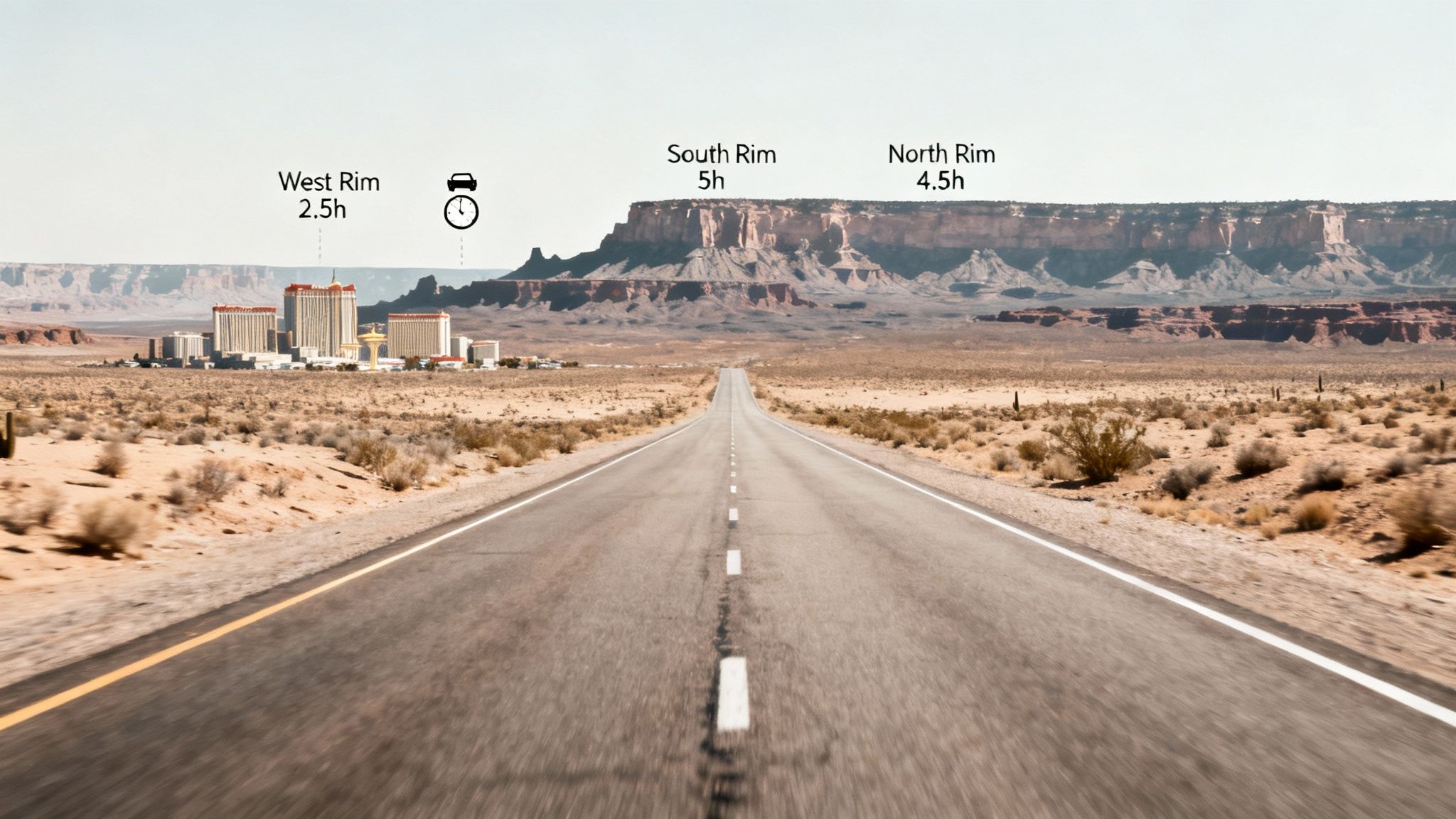 How far drive from las vegas to Grand Canyon: West, South, and North ...
