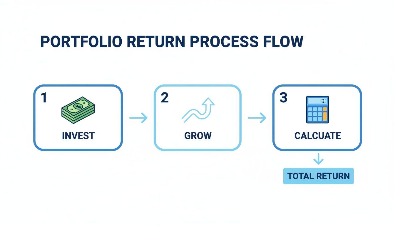 A step-by-step process flow illustrating how to calculate portfolio ...