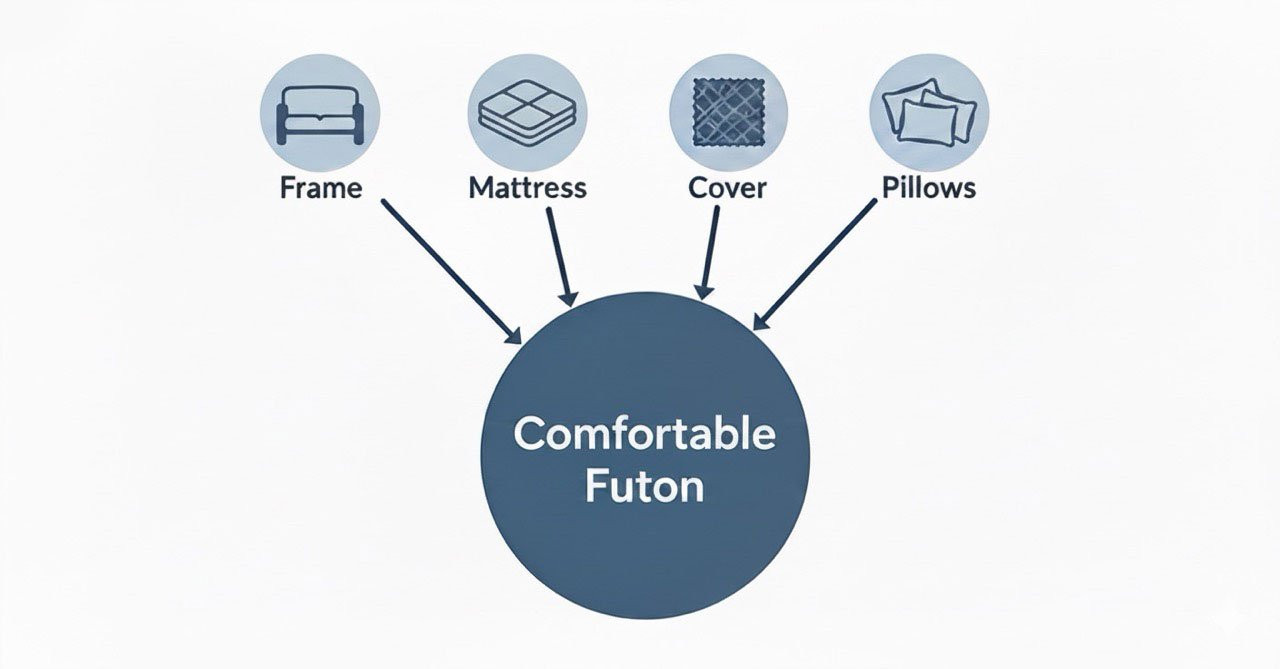Comfortable Futon Sofa Bed Guide – Mattress, Frame & Setup Tips ...
