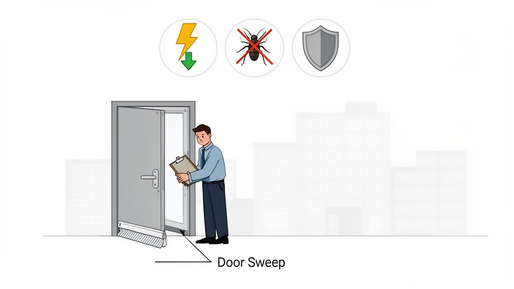 A Facility Manager's Guide to Door Sweeps for Commercial Doors