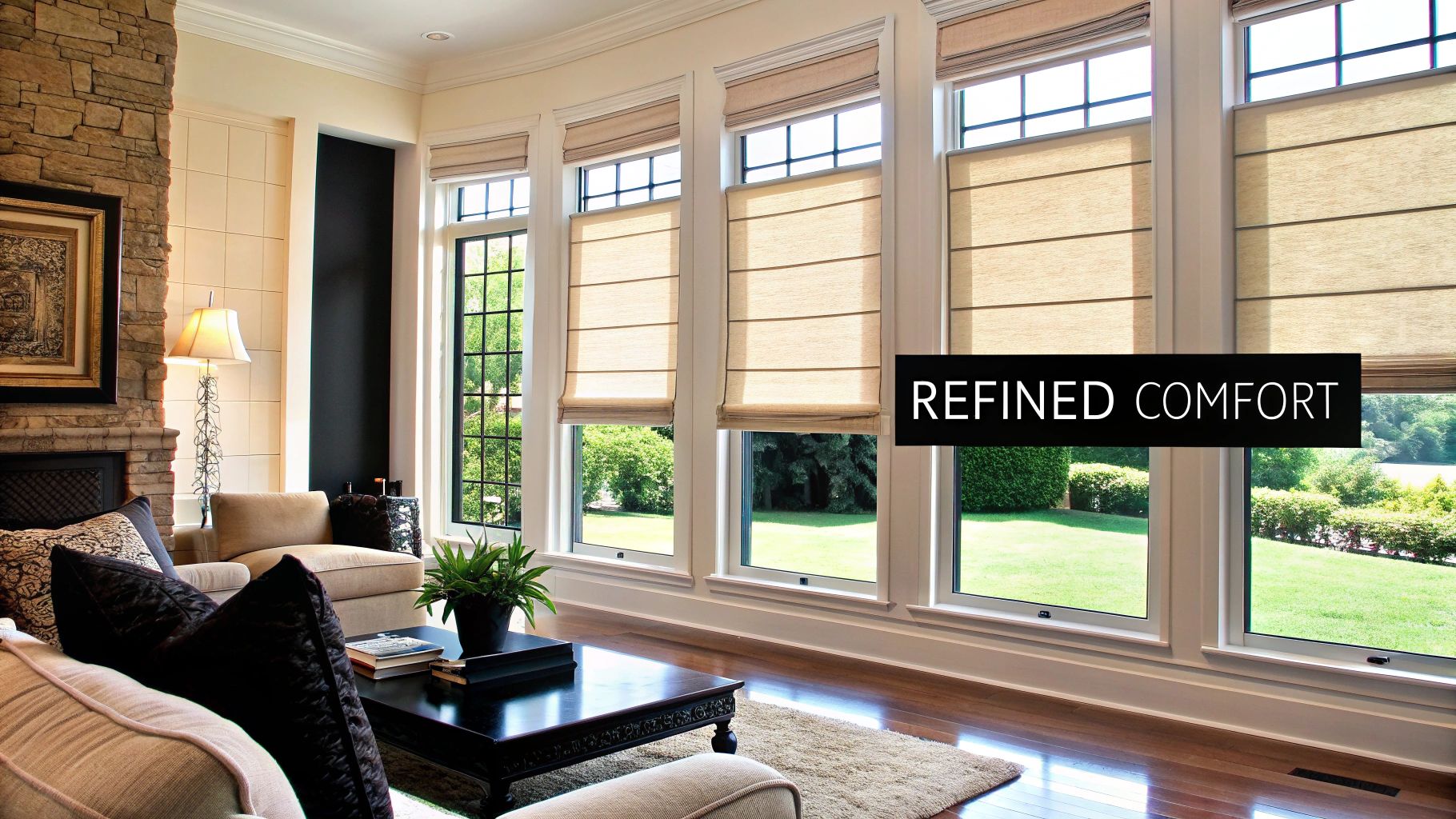 A Guide To Motorized Roman Shades Style And Automation | Drapery Company
